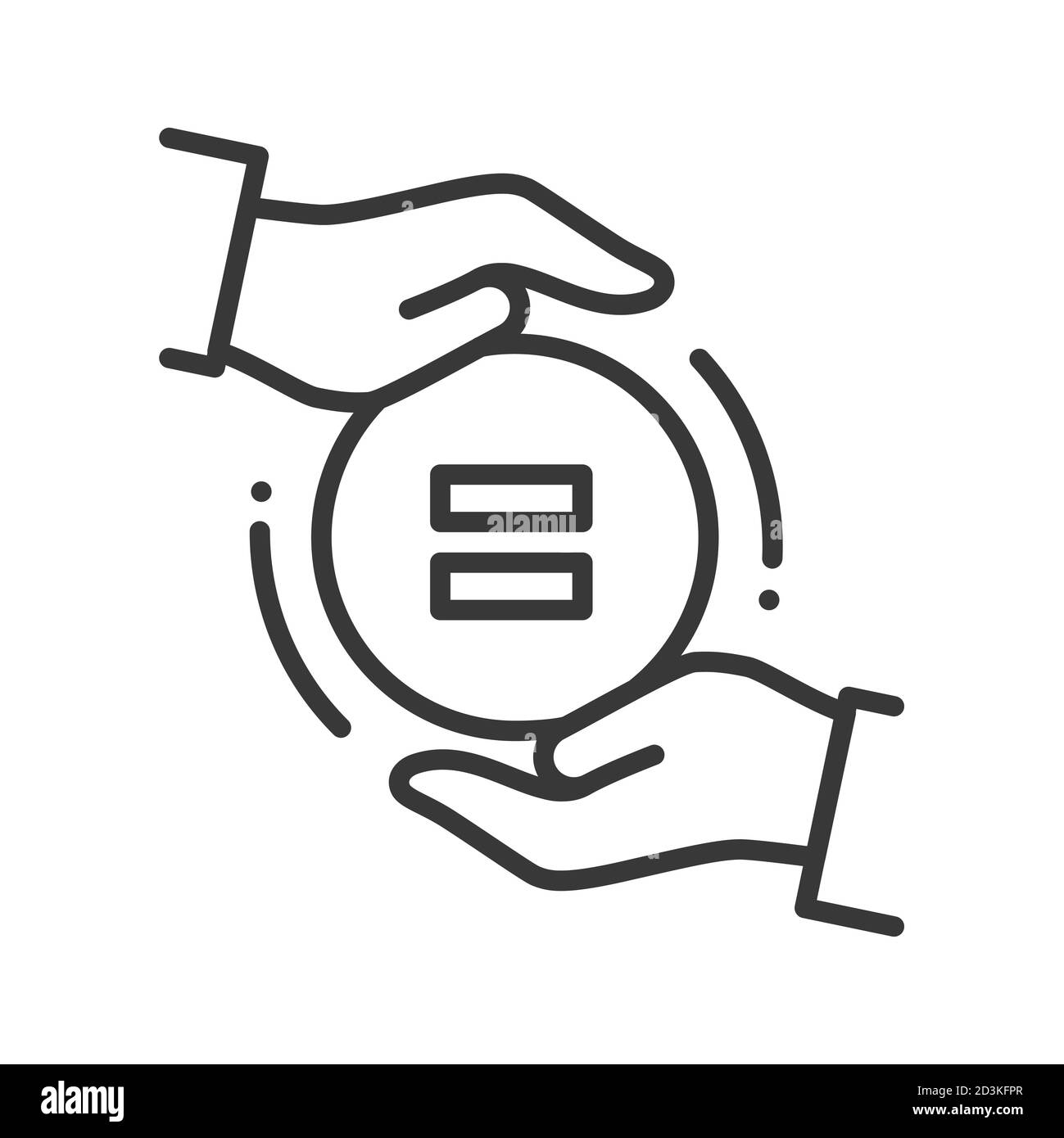 Equal rights - line design single isolated icon Stock Vector Image ...