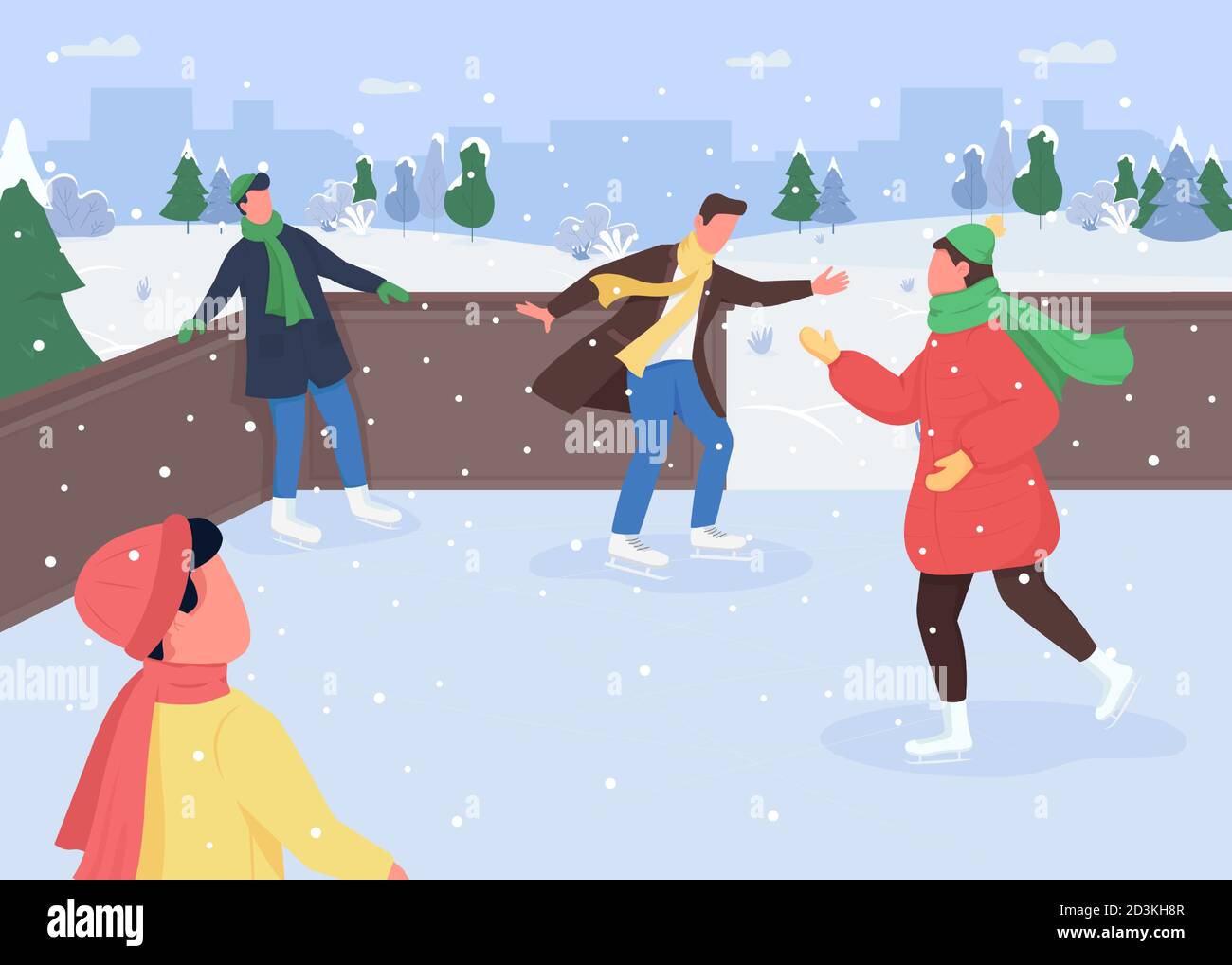 Ice skating group exercise Stock Vector Images - Alamy