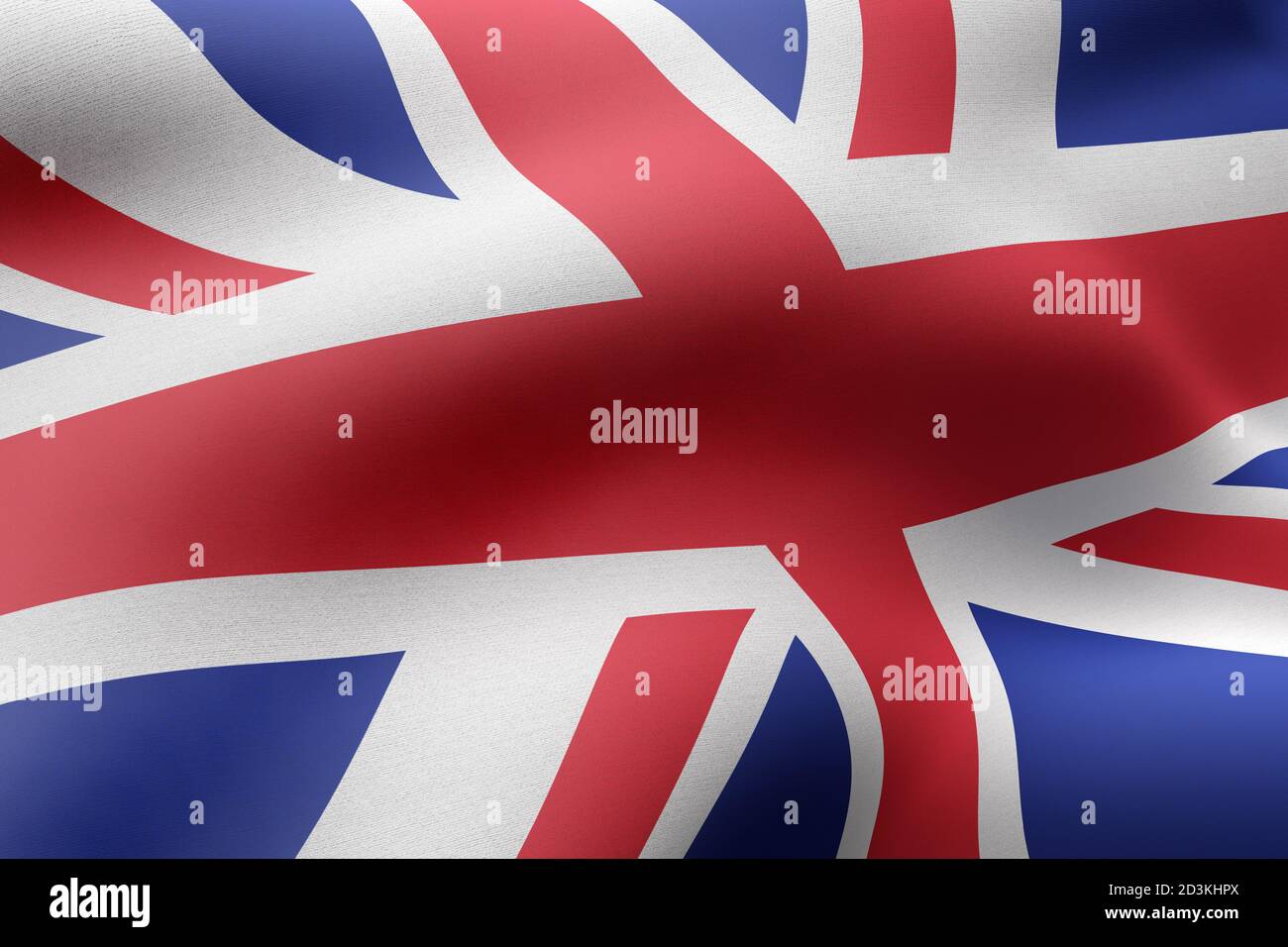 3d rendering of a detail of a silked United Kingdom flag Stock Photo ...