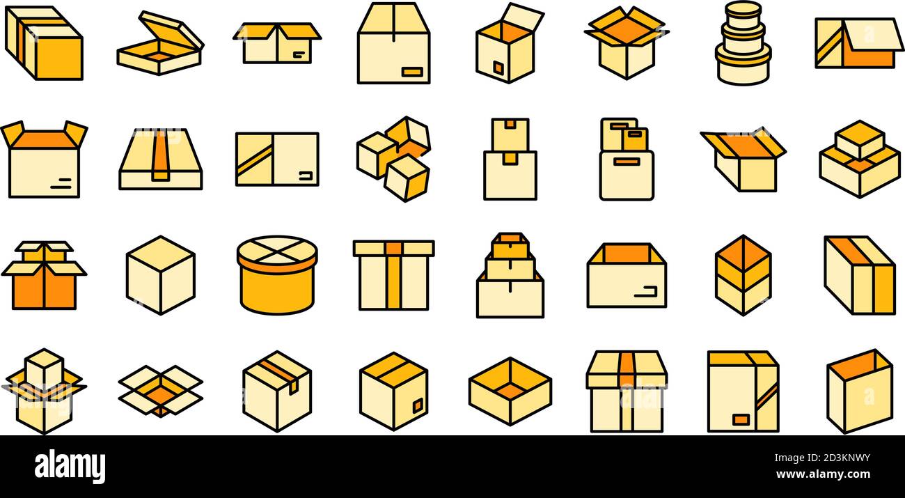 Box icons set vector flat Stock Vector Image & Art - Alamy