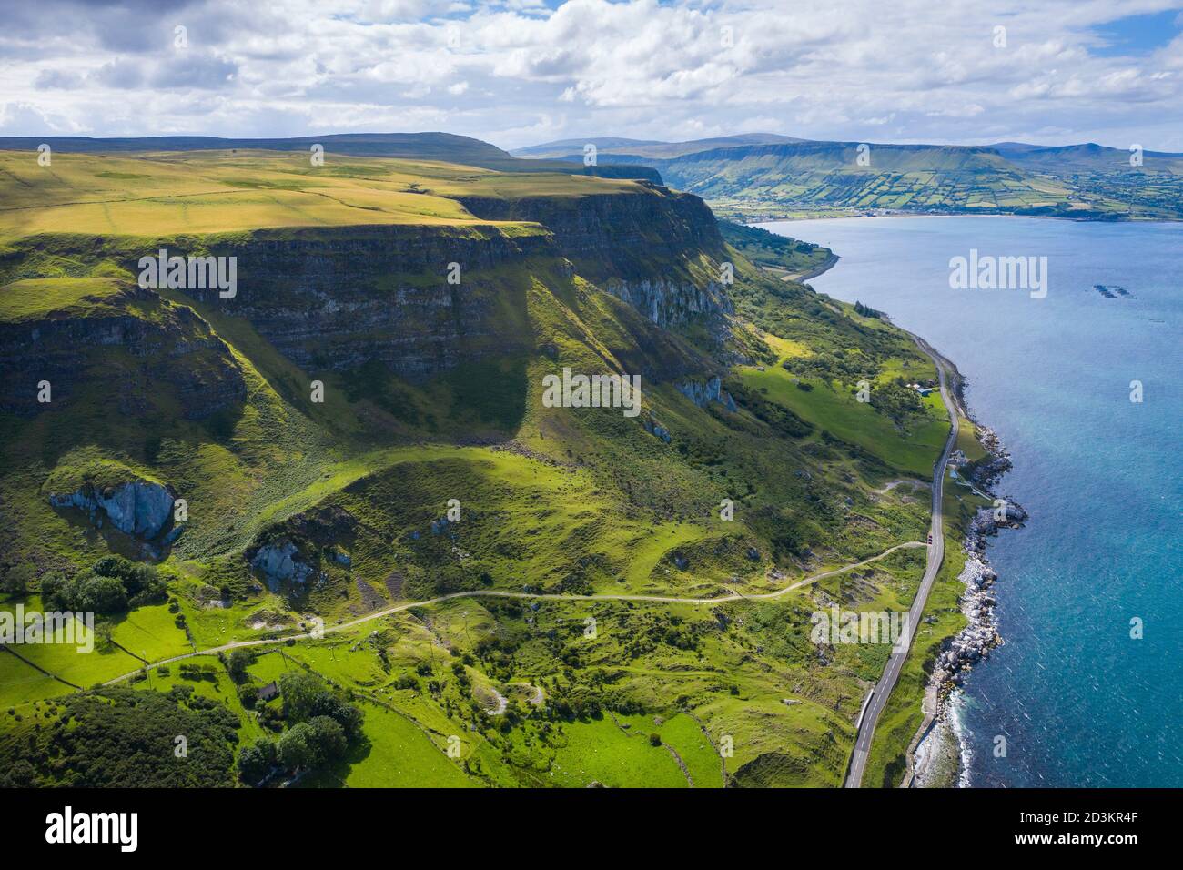 Antrim Coast road Aerial, Northern Ireland Stock Photo - Alamy