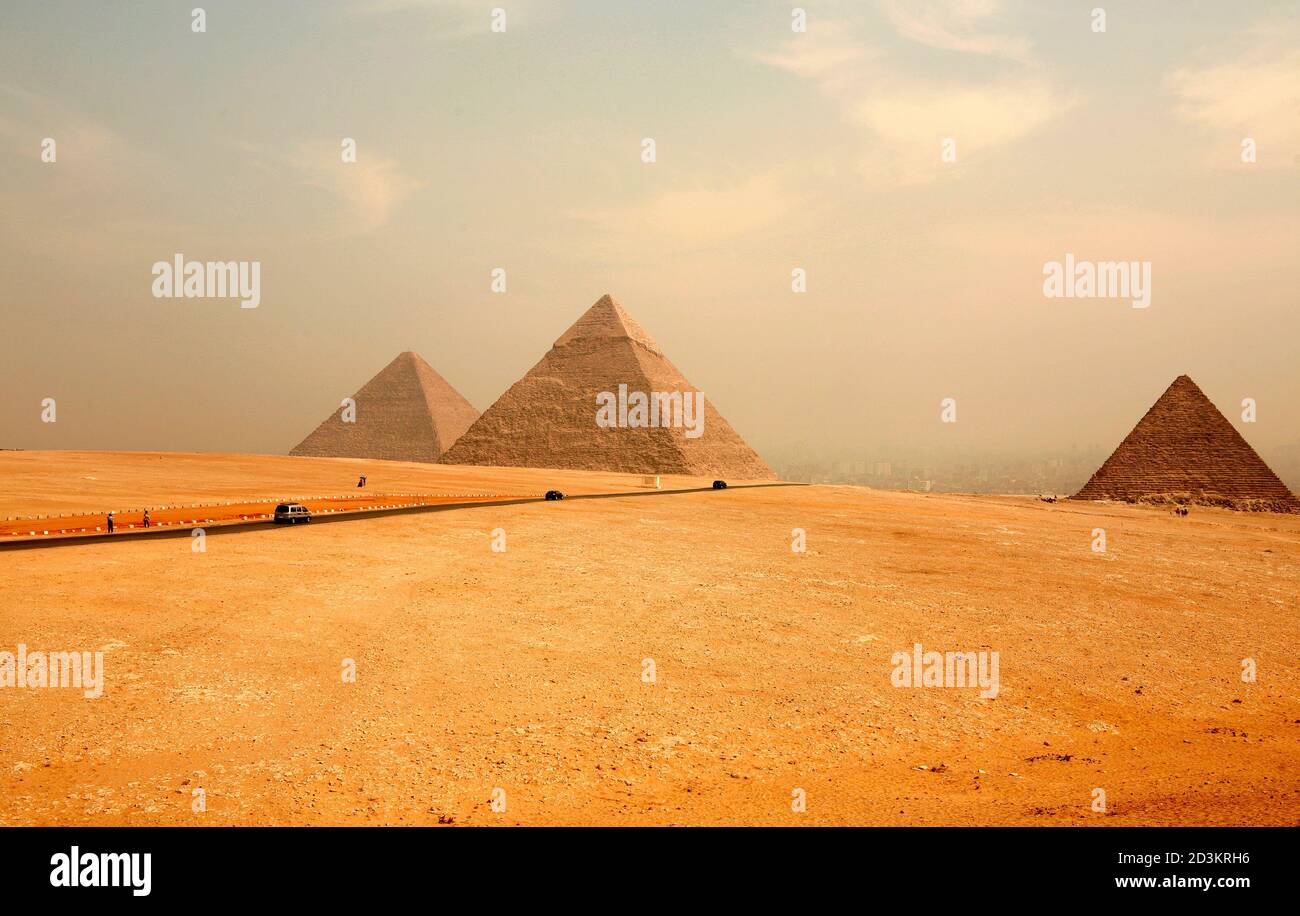 View of the pyramids in Giza near Cairo Stock Photo - Alamy