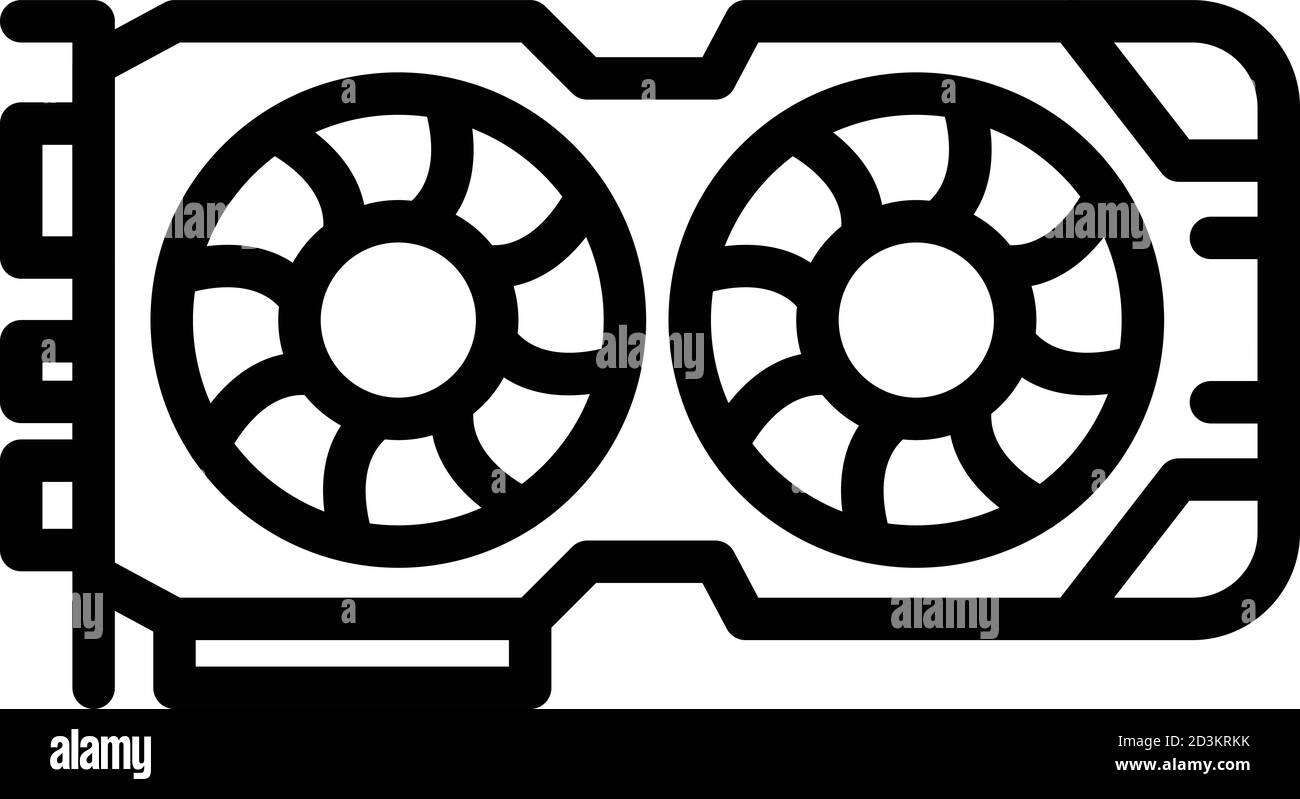 Electronic graphic card icon, outline style Stock Vector Image & Art ...