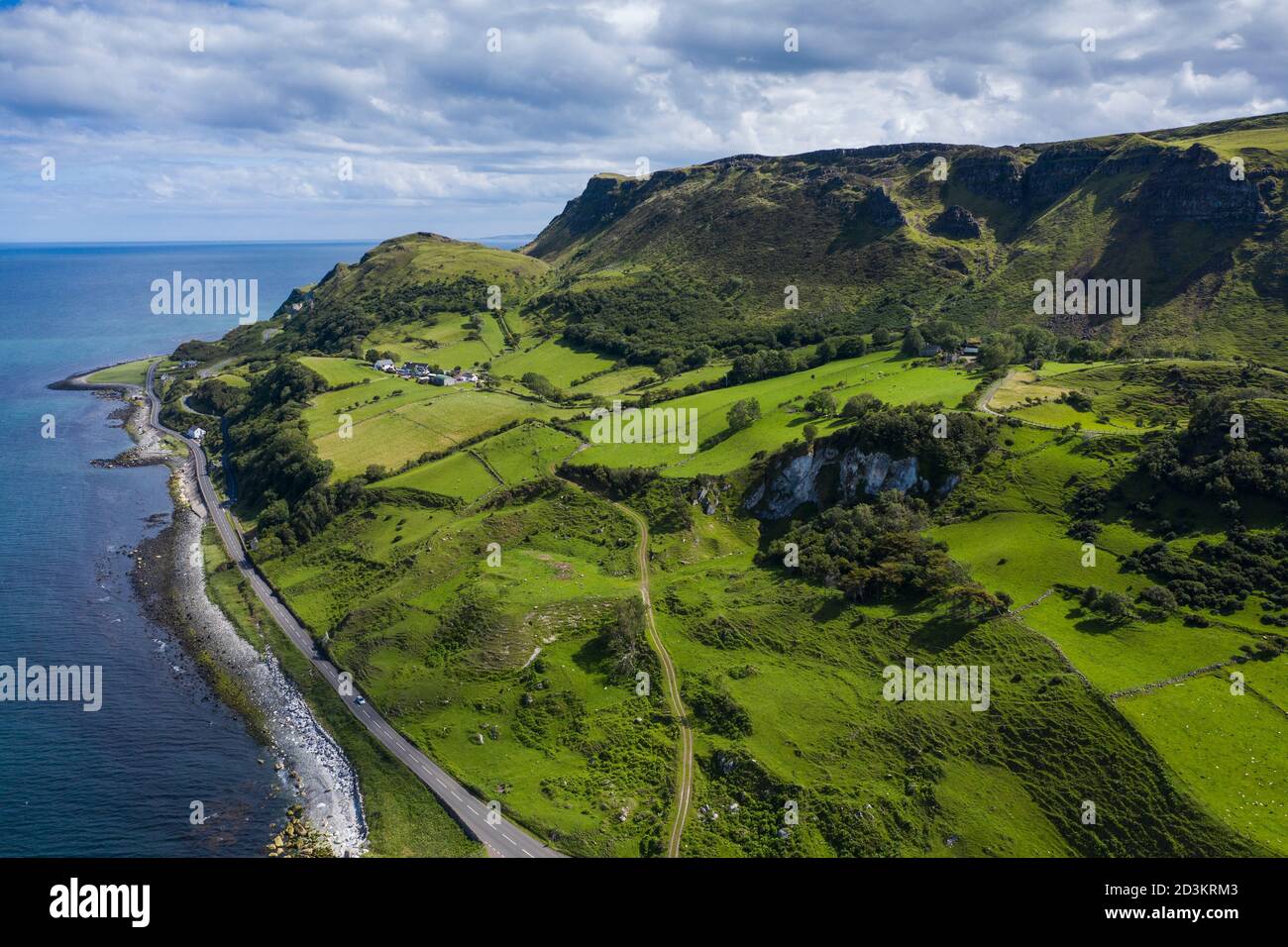 Antrim Coast road Aerial, Northern Ireland Stock Photo - Alamy