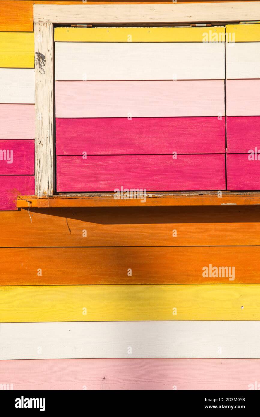 Caribbean, Bahamas, Providence Island, Nassau, Arawak Cay, Beach hut ...