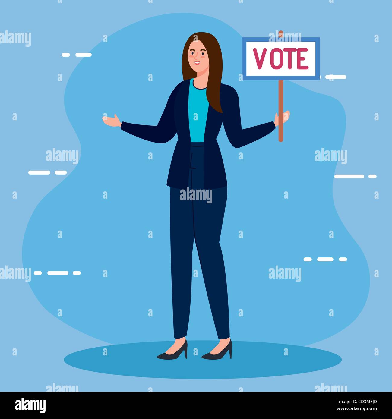 Election day woman holding vote banner vector design Stock Vector Image ...