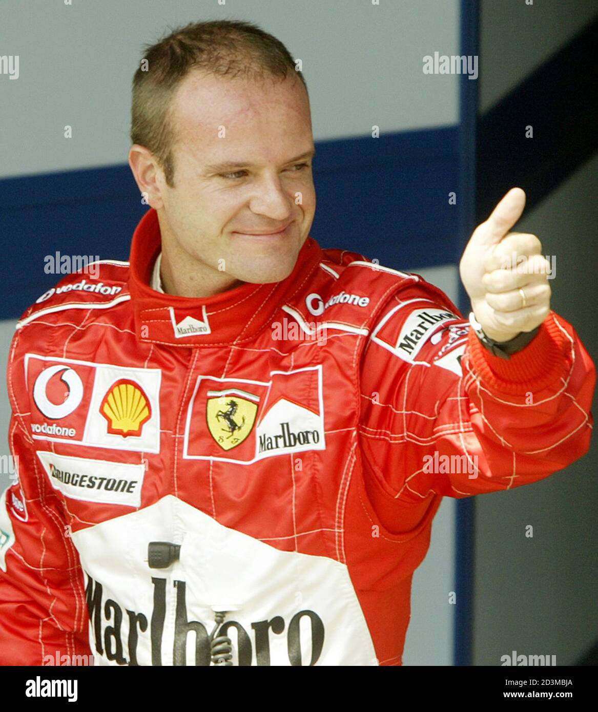 Ferrari driver rubens barrichello celebrates hi-res stock photography ...