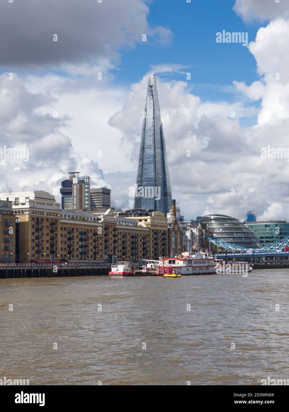 London's historic, iconic Tower Bridge, raised hydraulically. Spanning ...
