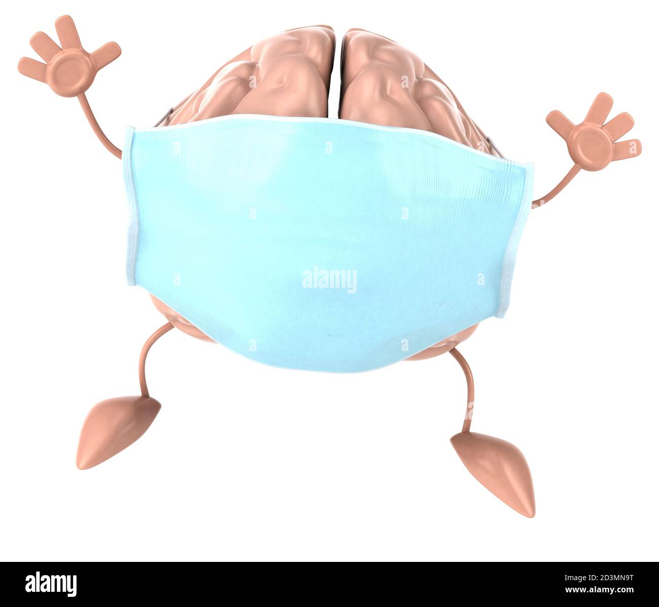 3D concept of a brain with a mask Stock Photo - Alamy