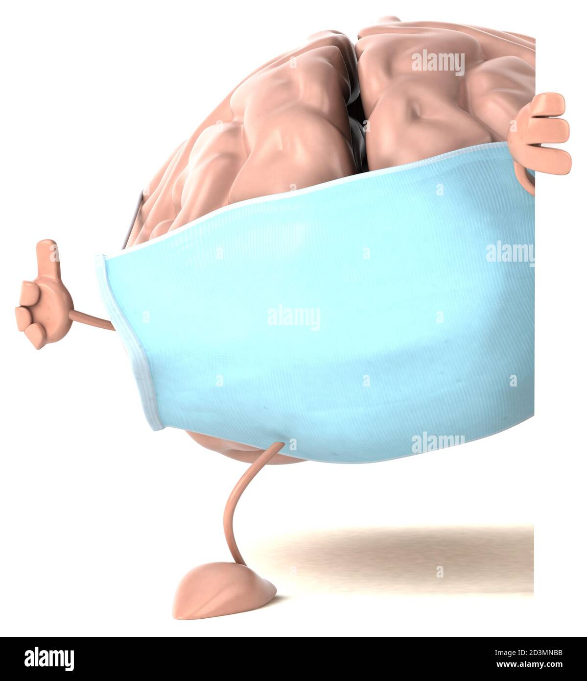 3D concept of a brain with a mask Stock Photo - Alamy