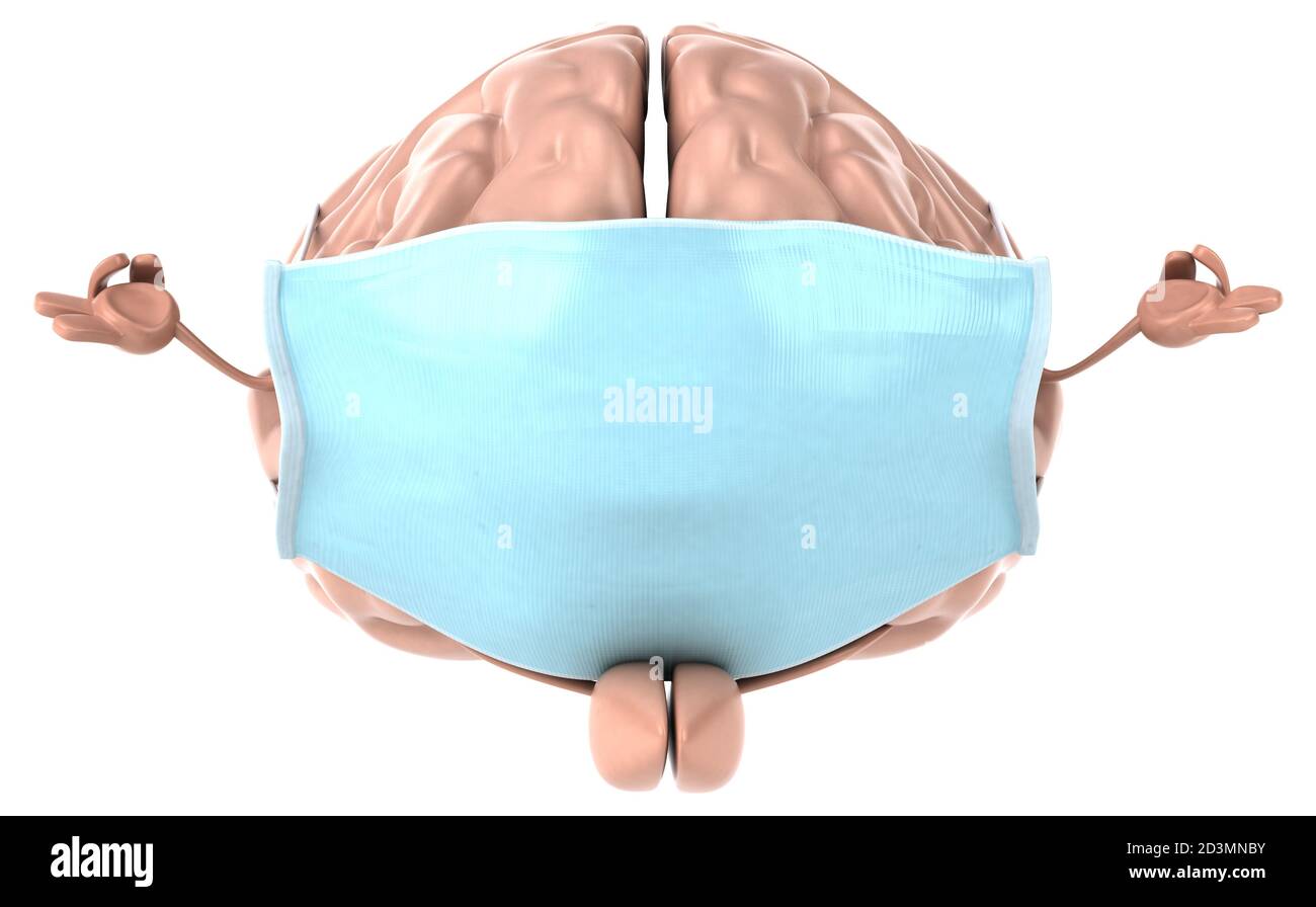 3D concept of a brain with a mask Stock Photo - Alamy