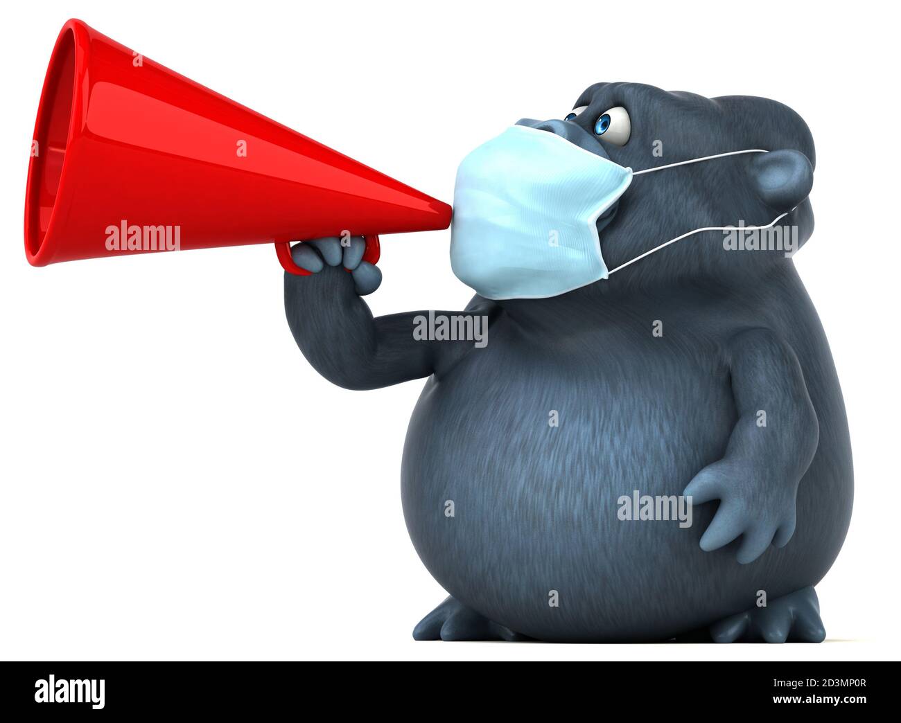 Fun 3D cartoon gorilla with a mask Stock Photo - Alamy