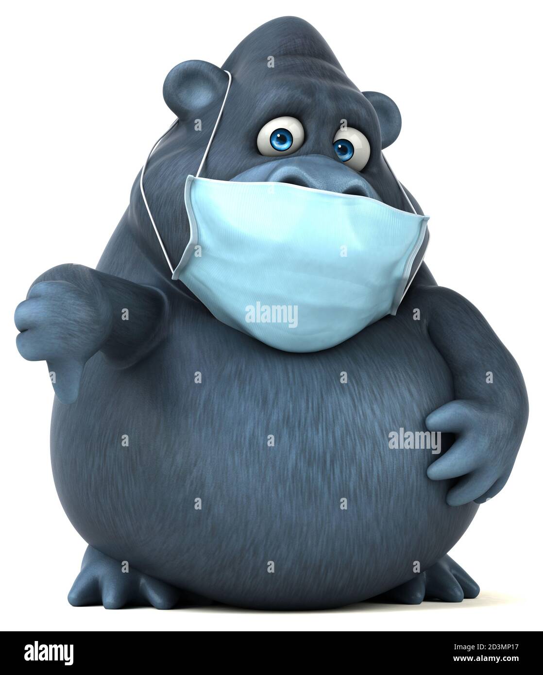 Fun 3D cartoon gorilla with a mask Stock Photo - Alamy