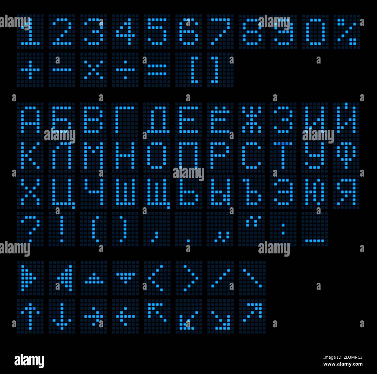 Russian alphabet, numbers, punctuation and spelling marks in the form ...