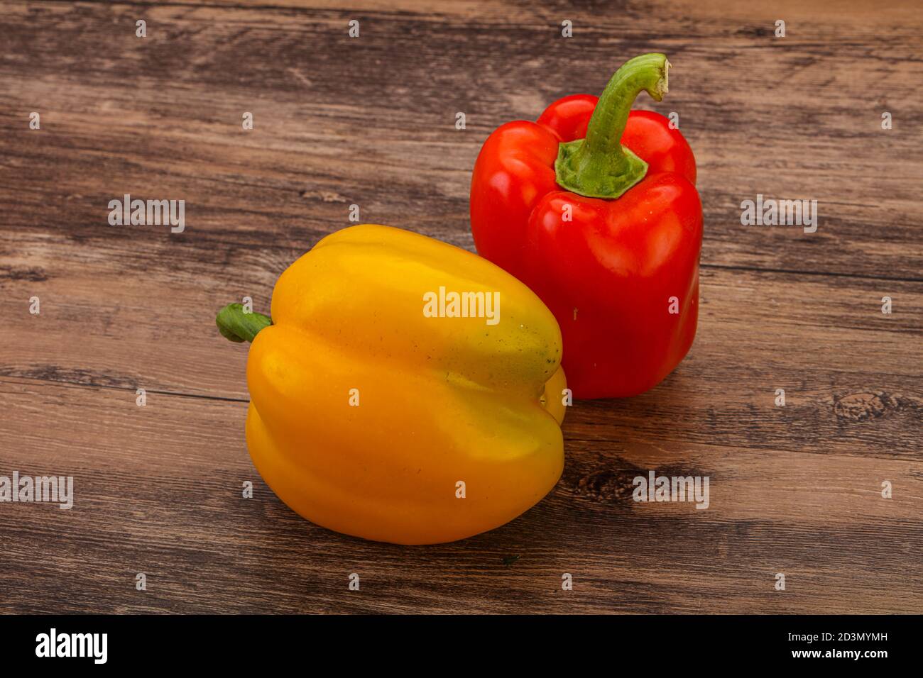 Two Ripe sweet Bulgarian bell peppers Stock Photo - Alamy