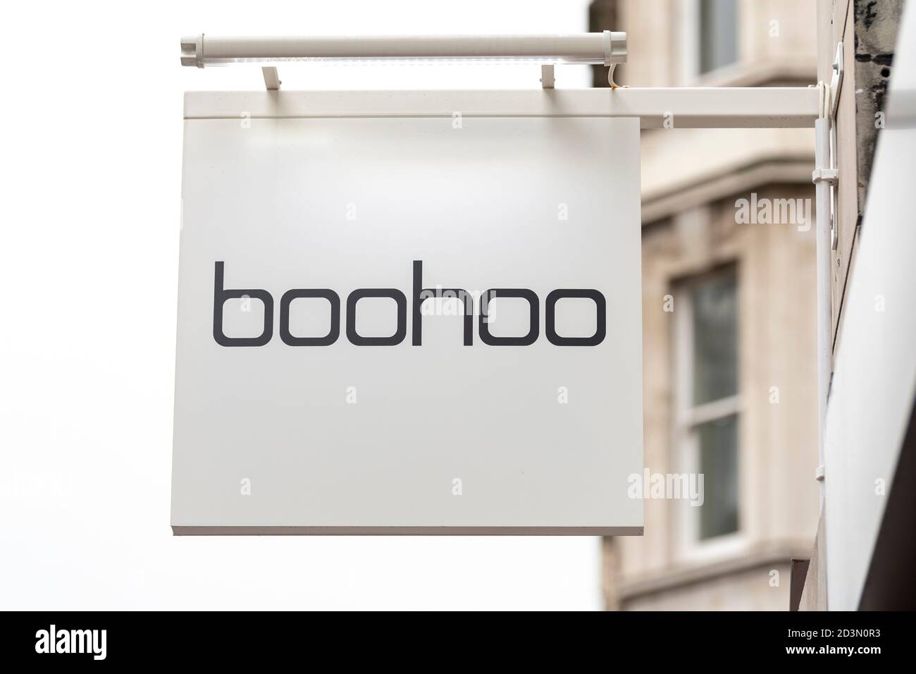 London, UK. 8th Oct, 2020. Boohoo logo seen in London. Credit: Dave ...