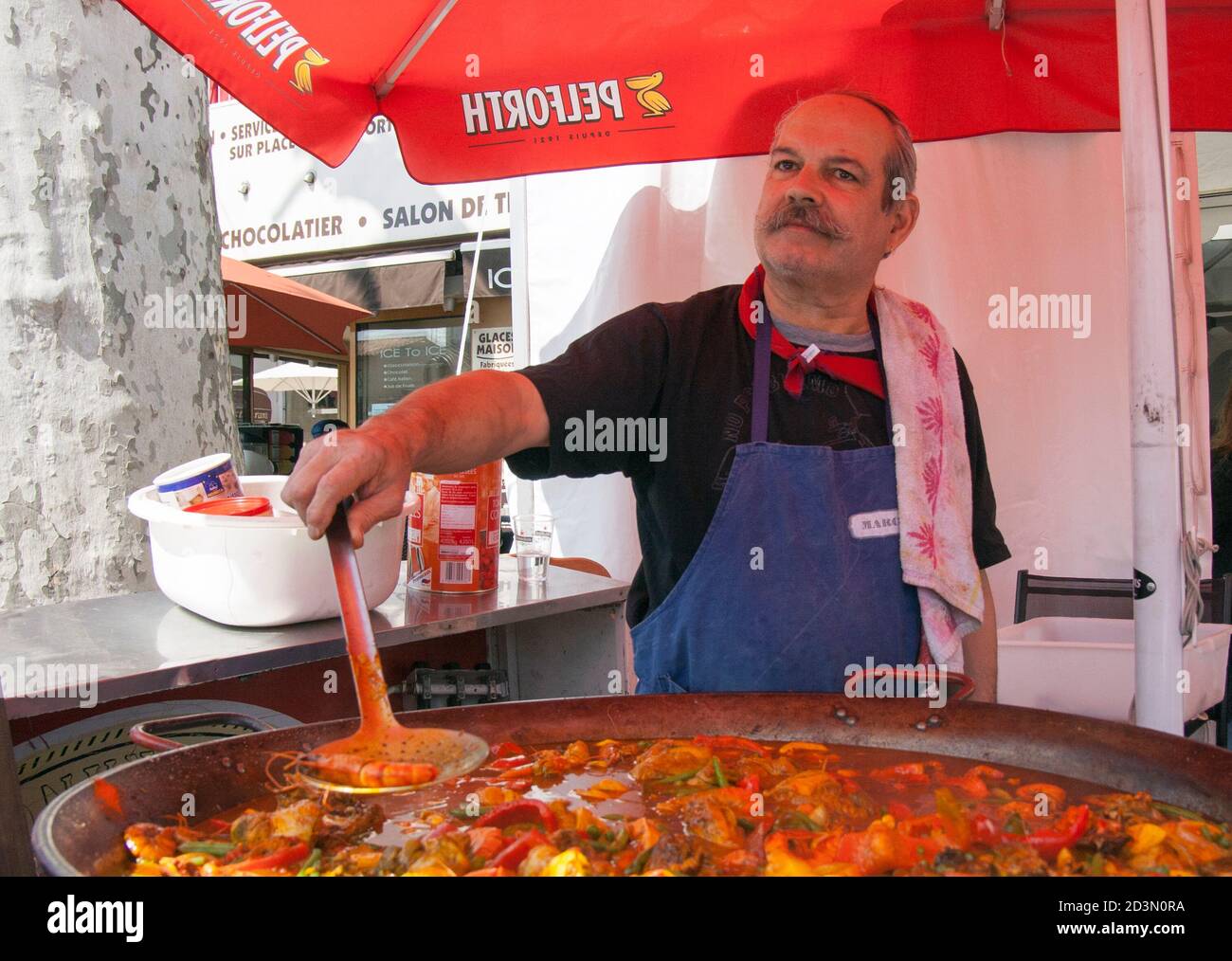 The Easter Feria. Here it is, you can taste it. A big mustache chef ...