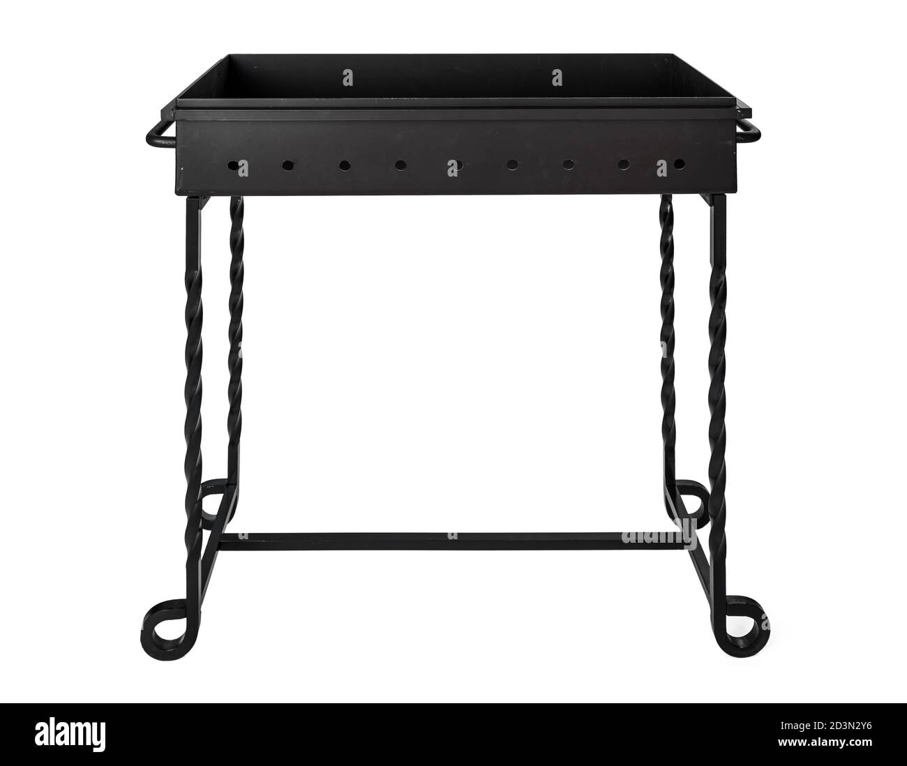 Black metal barbecue grill isolated on white Stock Photo - Alamy