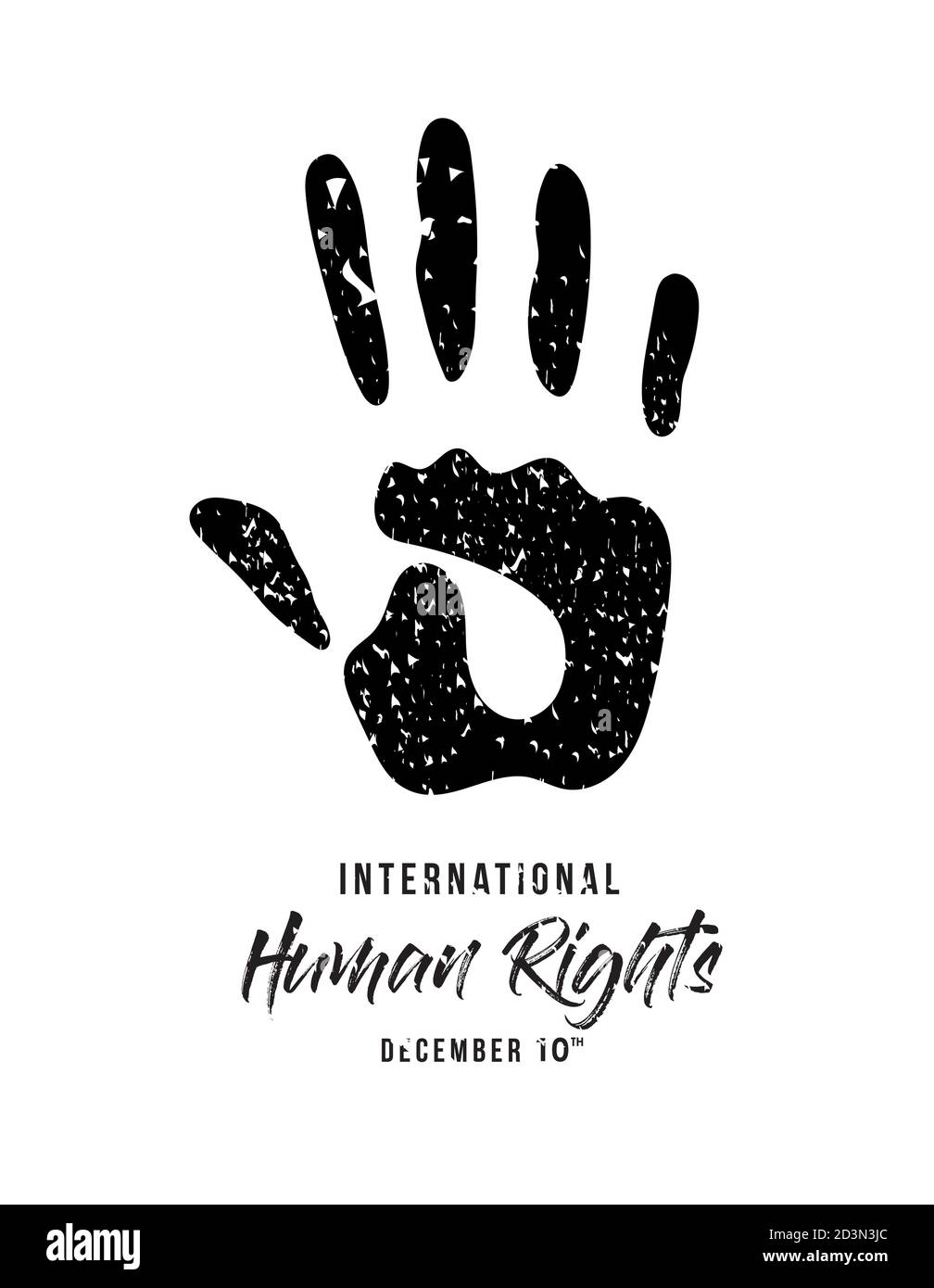 international human rights and black hand print vector design Stock ...