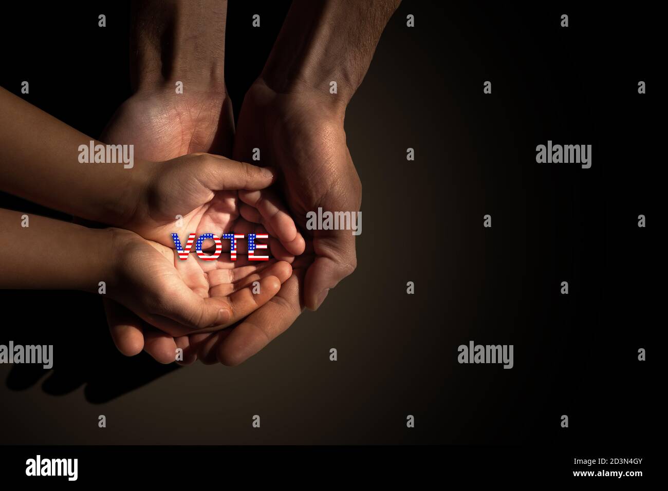 American flag and religious cross, prayer for voting Stock Photo - Alamy