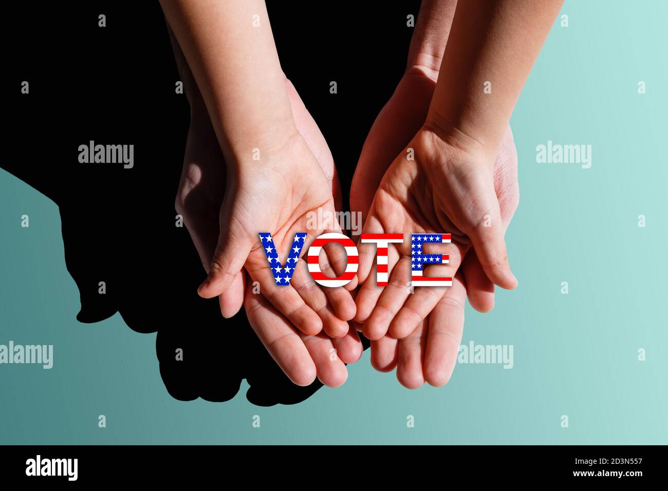 American flag and religious cross, prayer for voting Stock Photo - Alamy