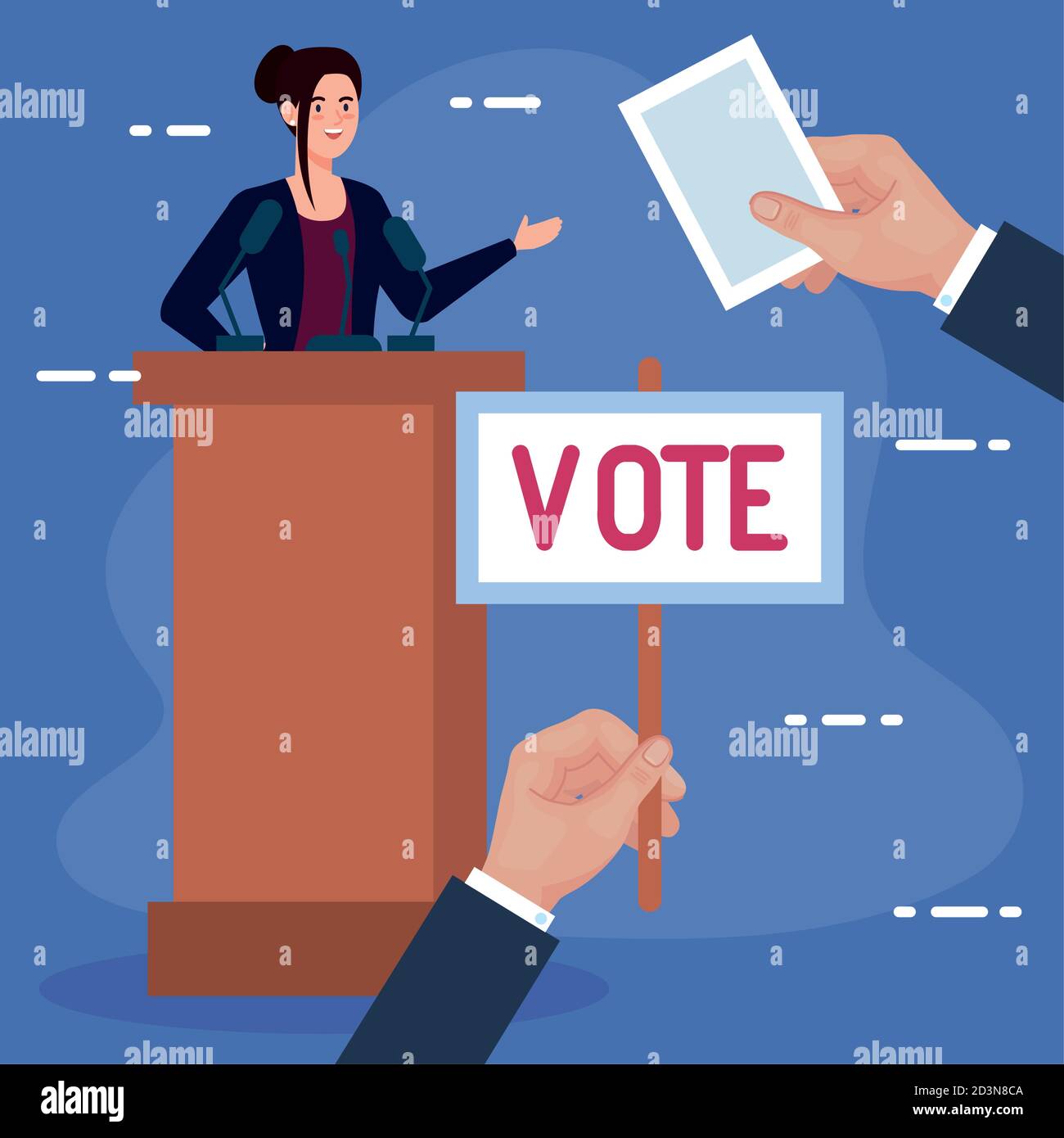 Election day hand holding Stock Vector Images - Alamy