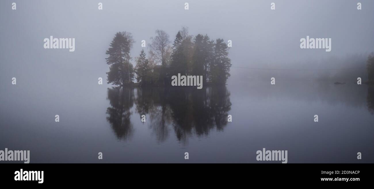 little island 🏝 in the lake Stock Photo - Alamy