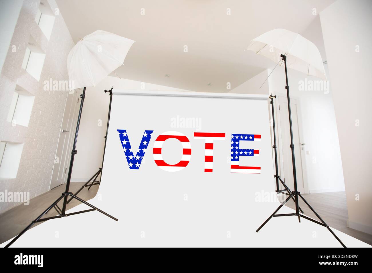 voting photo studio isolated on white background Stock Photo - Alamy