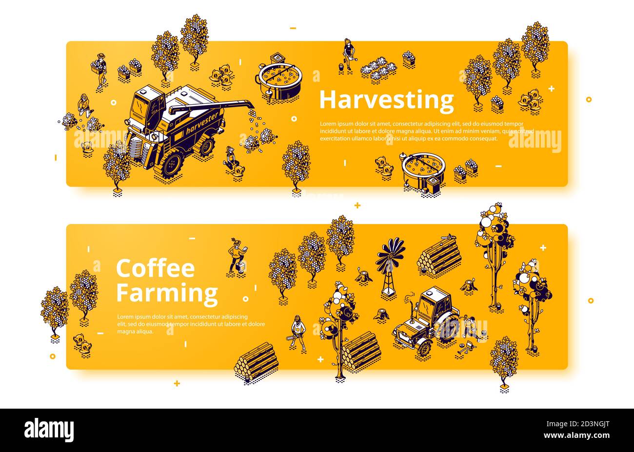 Rural coffee plants Stock Vector Images - Alamy