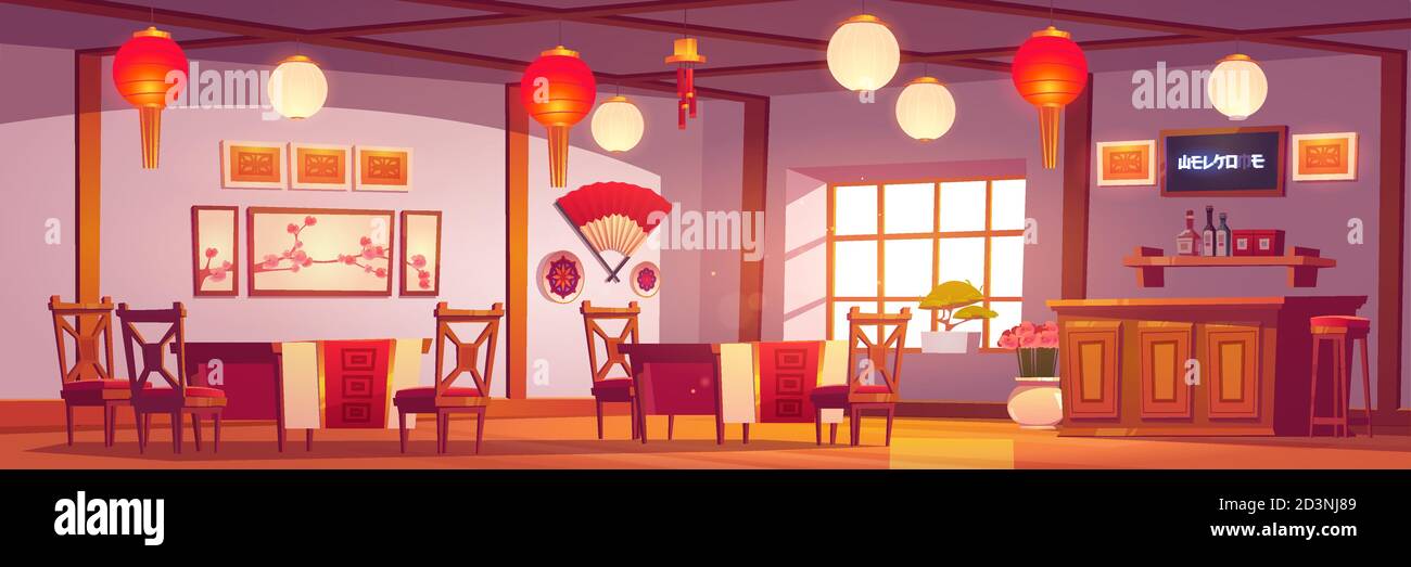 Cartoon Restaurant Interior