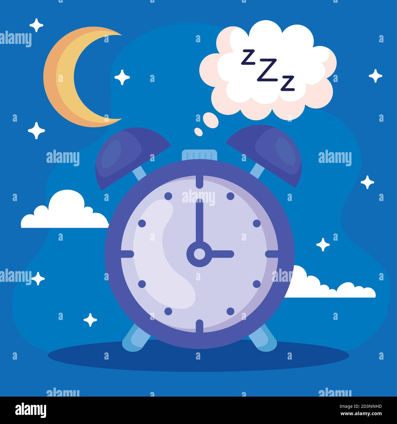 insomnia clock with bubble and moon vector design Stock Vector Image ...