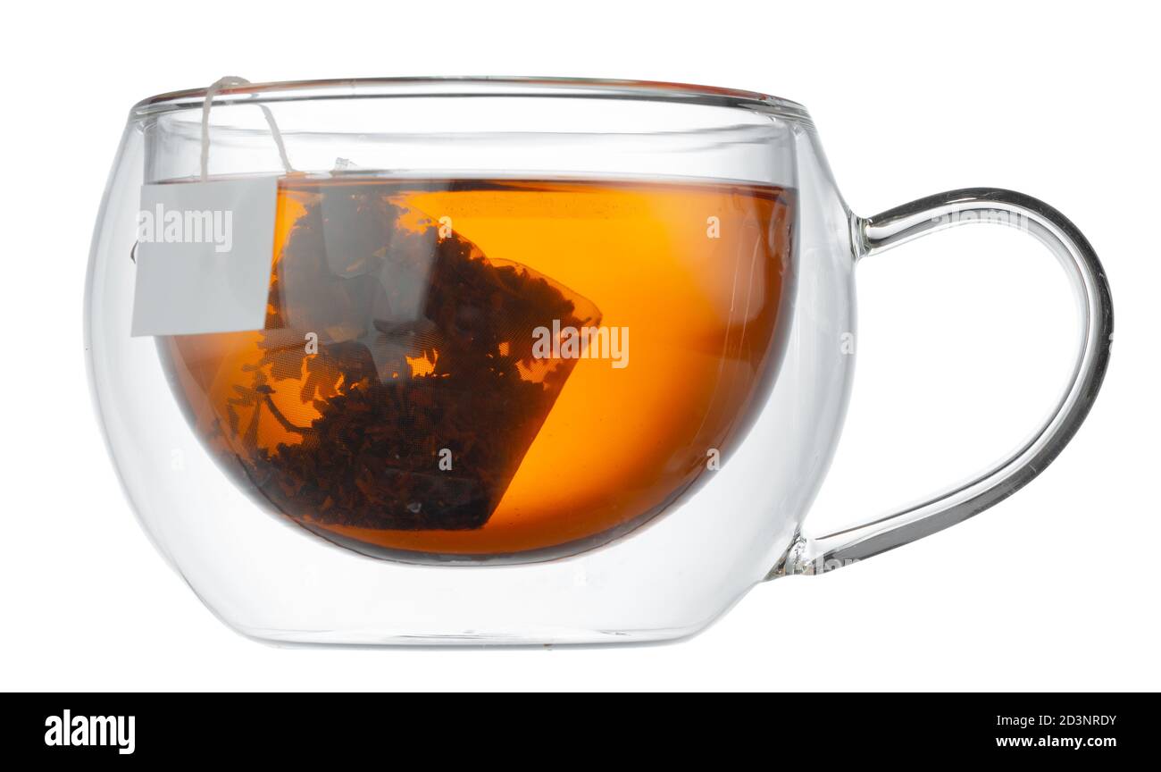 Glass cup of tea isolated on white background Stock Photo - Alamy