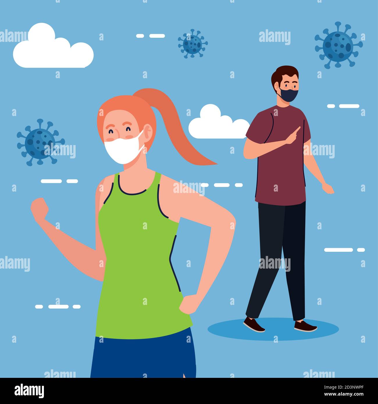Covid running masks Stock Vector Images - Alamy