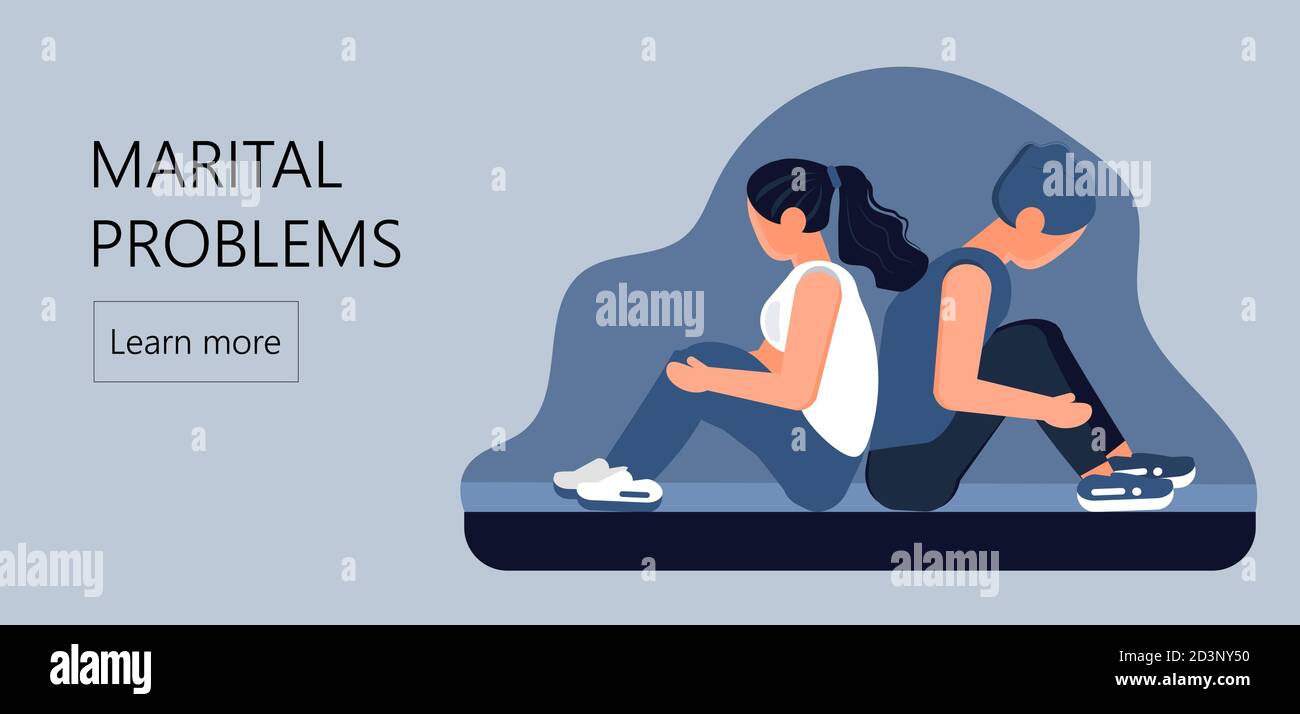 Marital Problems Scene Concept Vector For Website App Landing Page