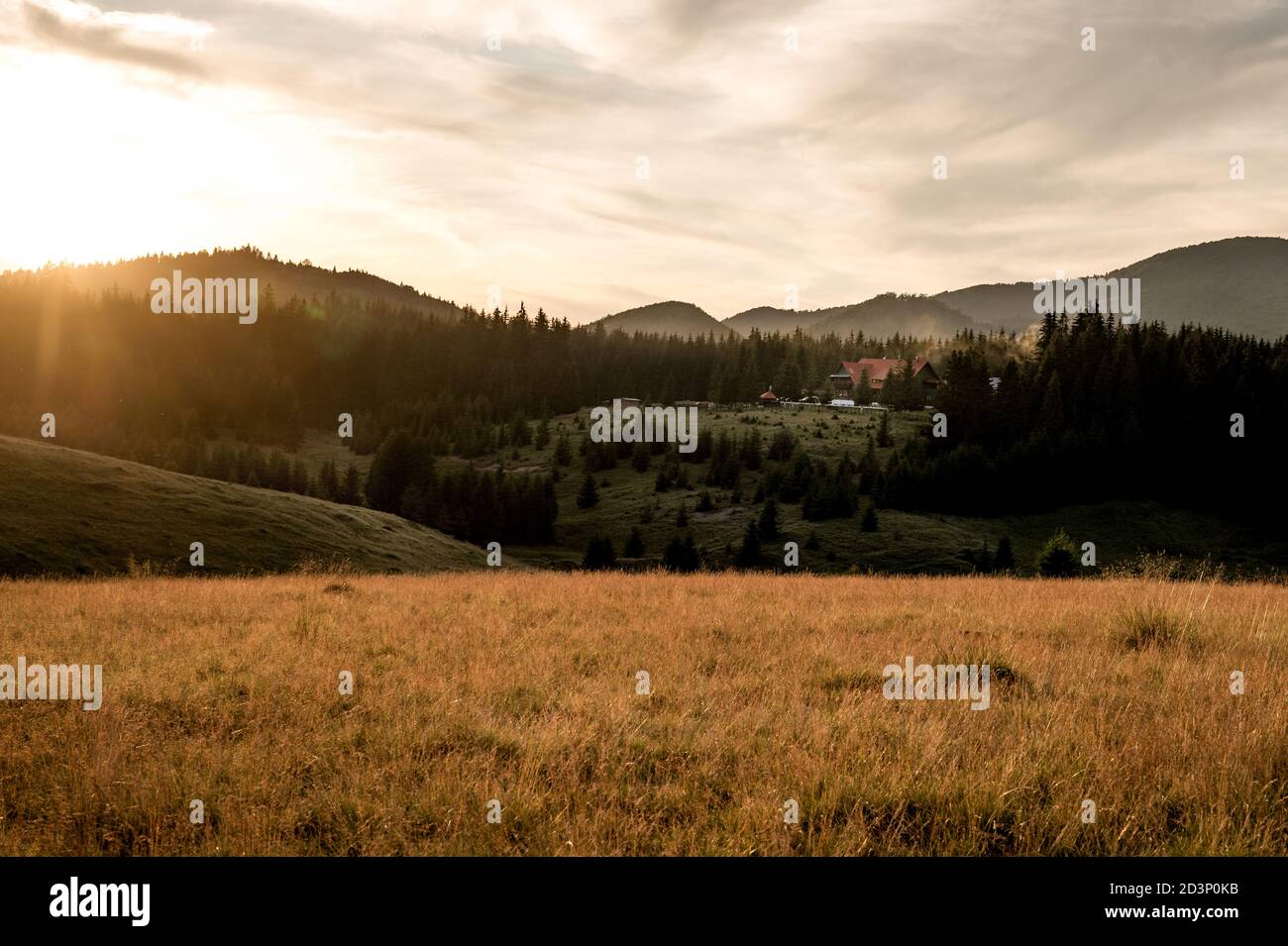 Beautiful sunset at the Izvoare, Maramures mountain Stock Photo - Alamy