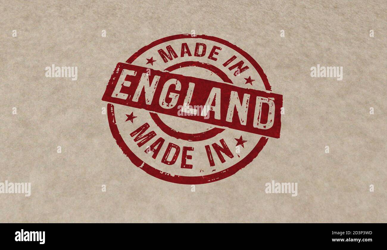 Made in England stamp icons in few color versions. Factory ...