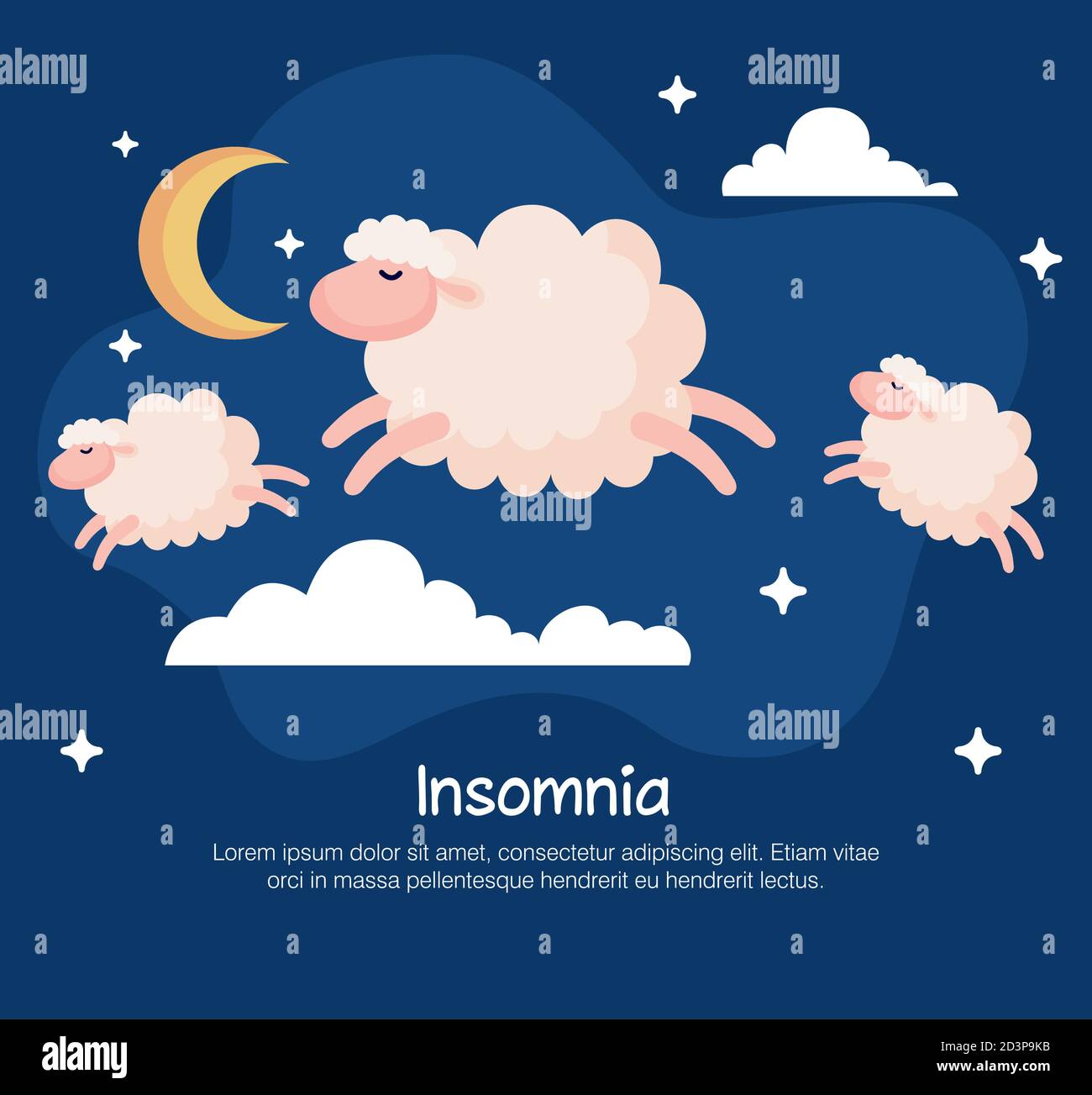 insomnia sheeps and clouds vector design Stock Vector Image & Art - Alamy