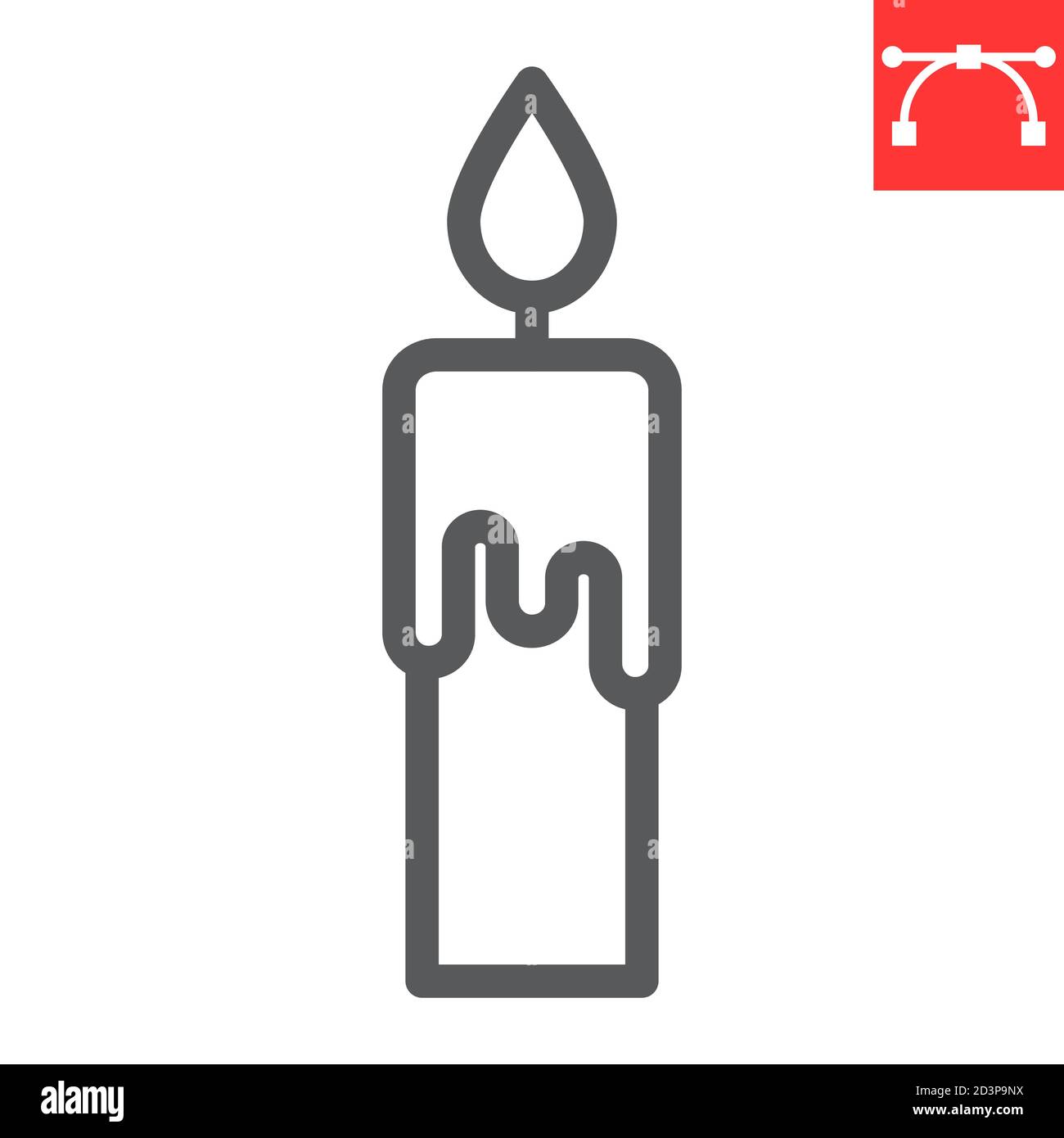 Candle line icon, thanksgiving and christmas, candle sign vector ...