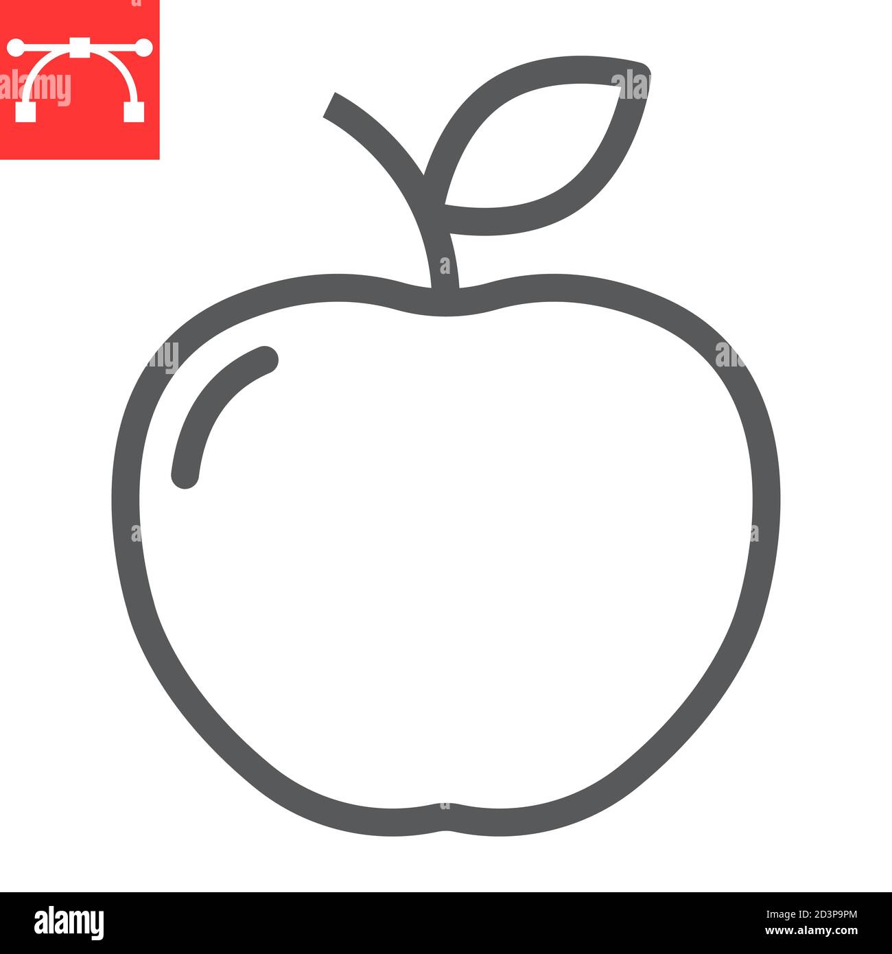 Apple line icon, healthy and fruit, apple sign vector graphics ...