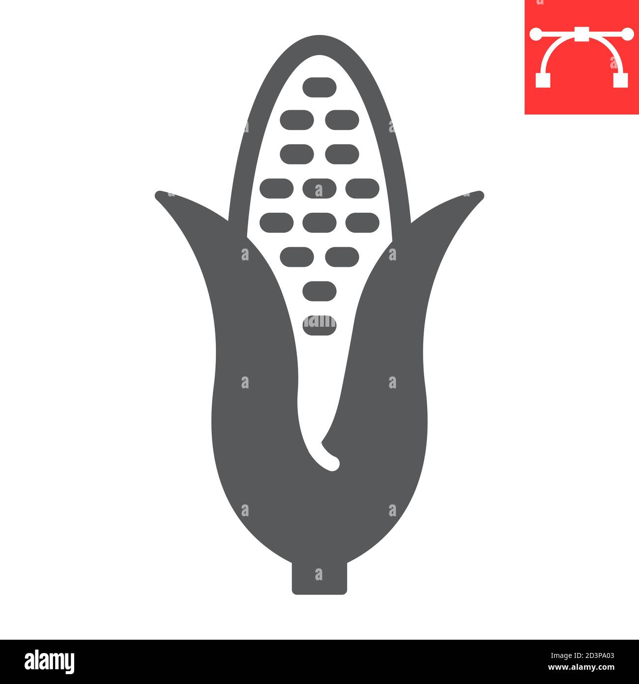 Corn glyph icon, thanksgiving and sweetcorn, maize sign vector graphics ...