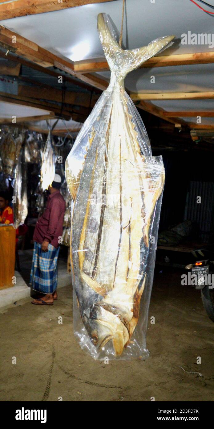 Traditional Fresh seafood Dry Fish photographed in fish market Stock ...
