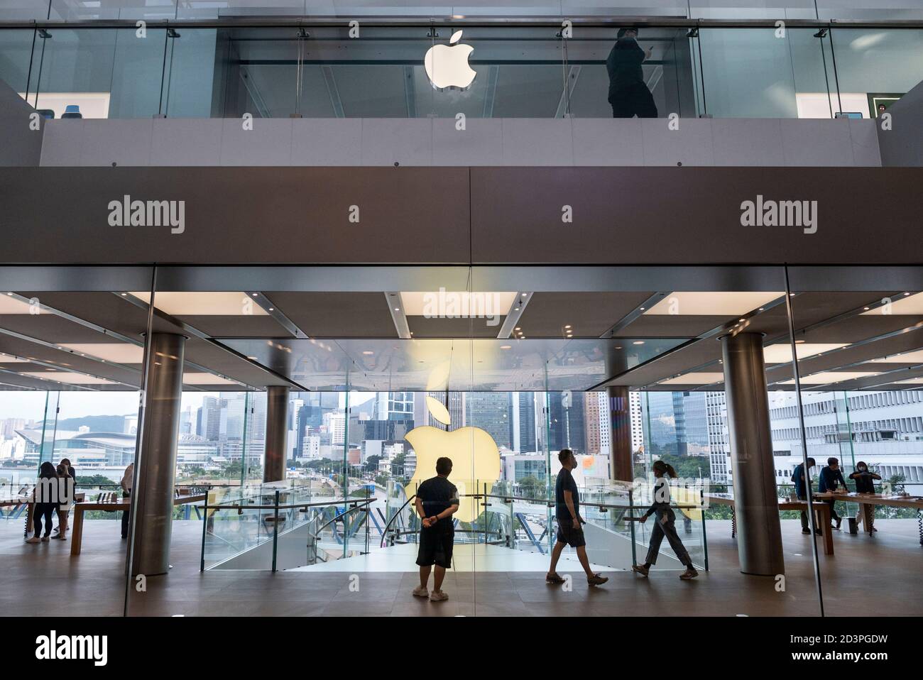 American multinational technology company Apple store and logo seen in ...