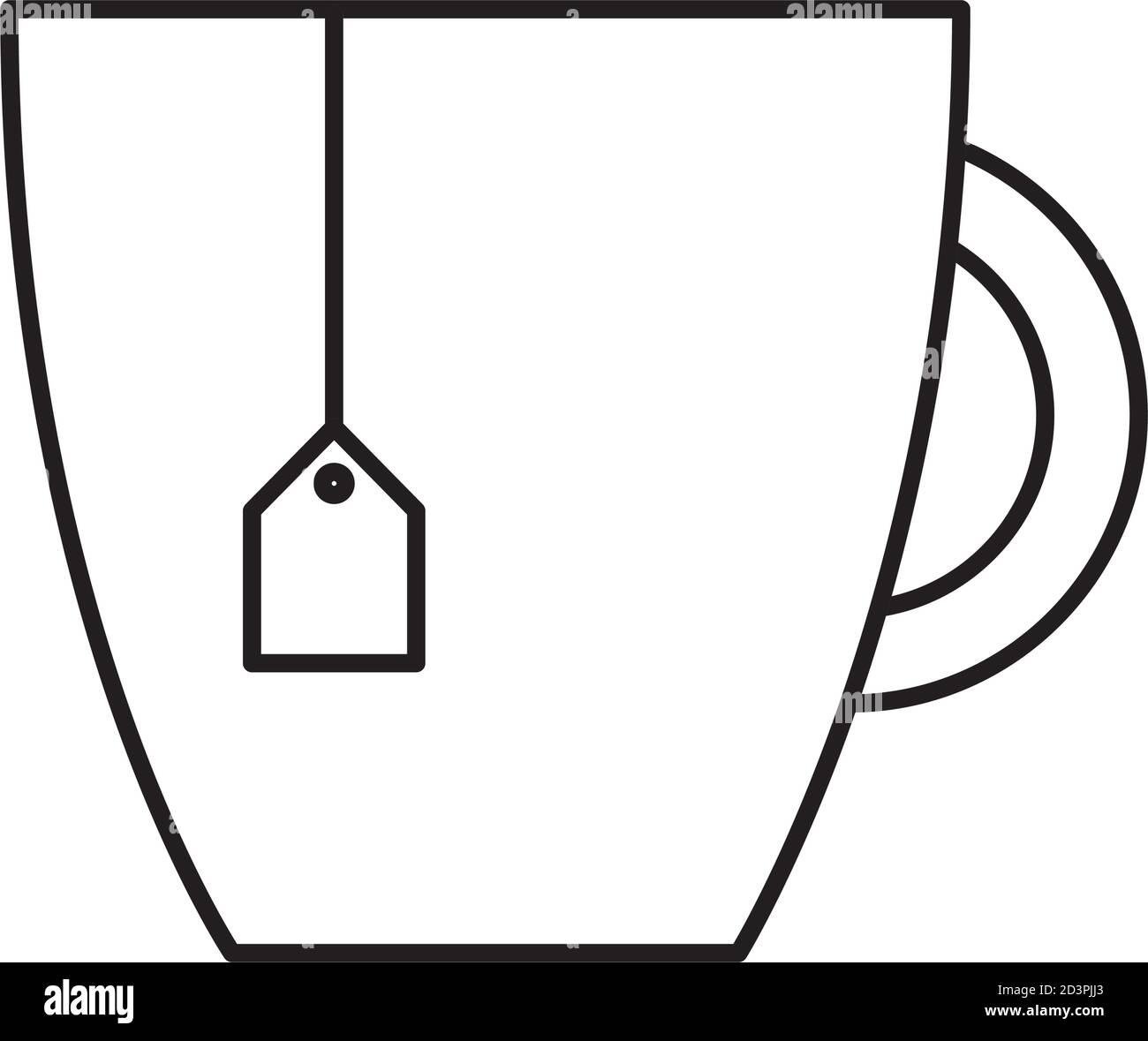 tea infusion bag in mug line style icon vector design Stock Vector ...