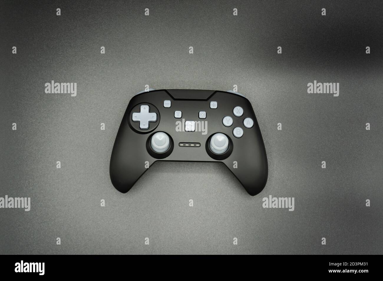 Game joysticks with white buttons isolated on gray background Stock ...