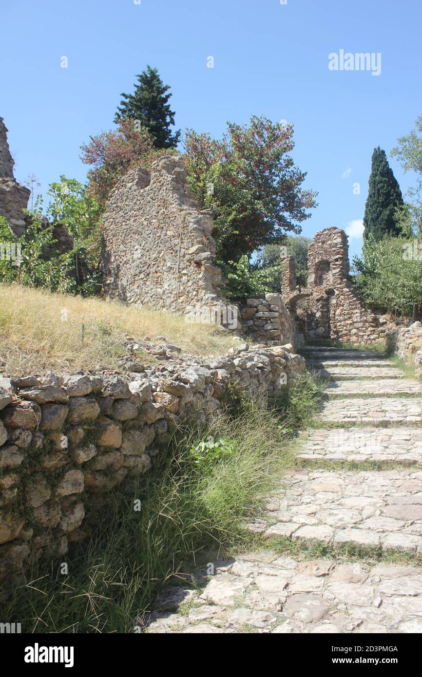 Mystras (Mistras) World Heritage Site in Peloponnese, Greece Stock ...