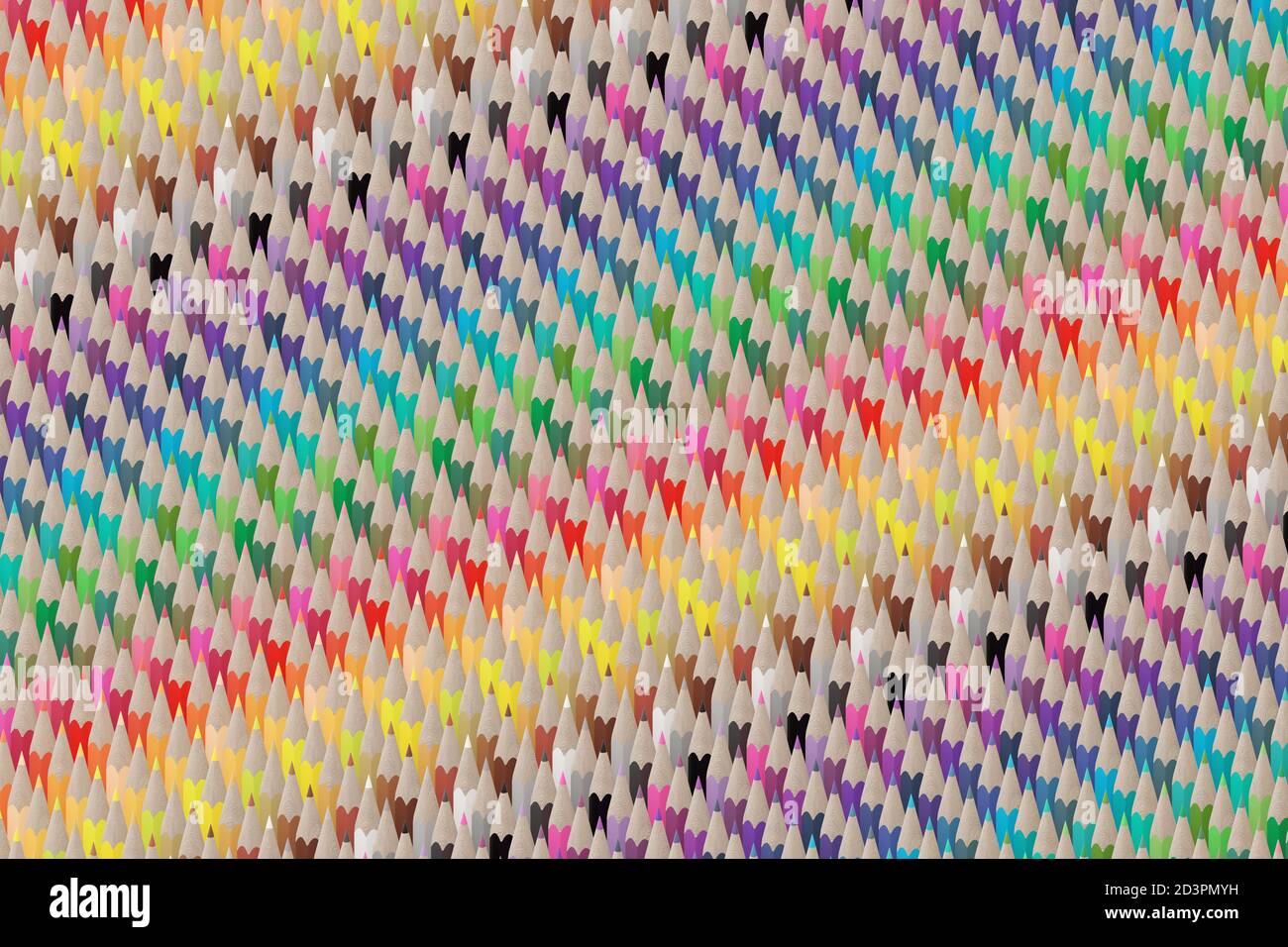 Colored pencils pattern background. 3d illustration Stock Photo - Alamy