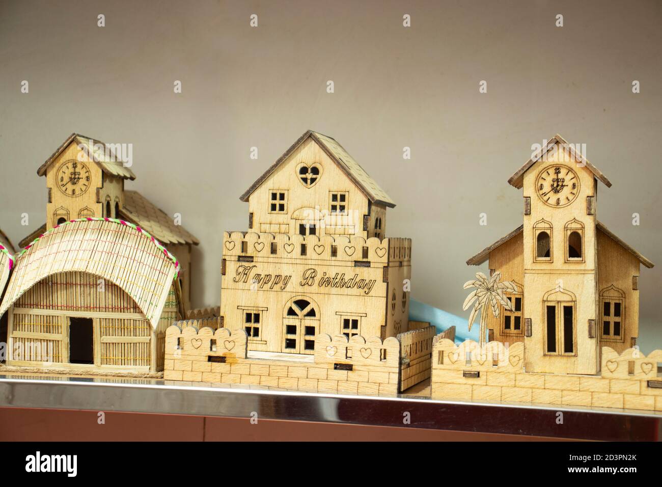 A beautiful house handicraft made in wood and partex Stock Photo - Alamy
