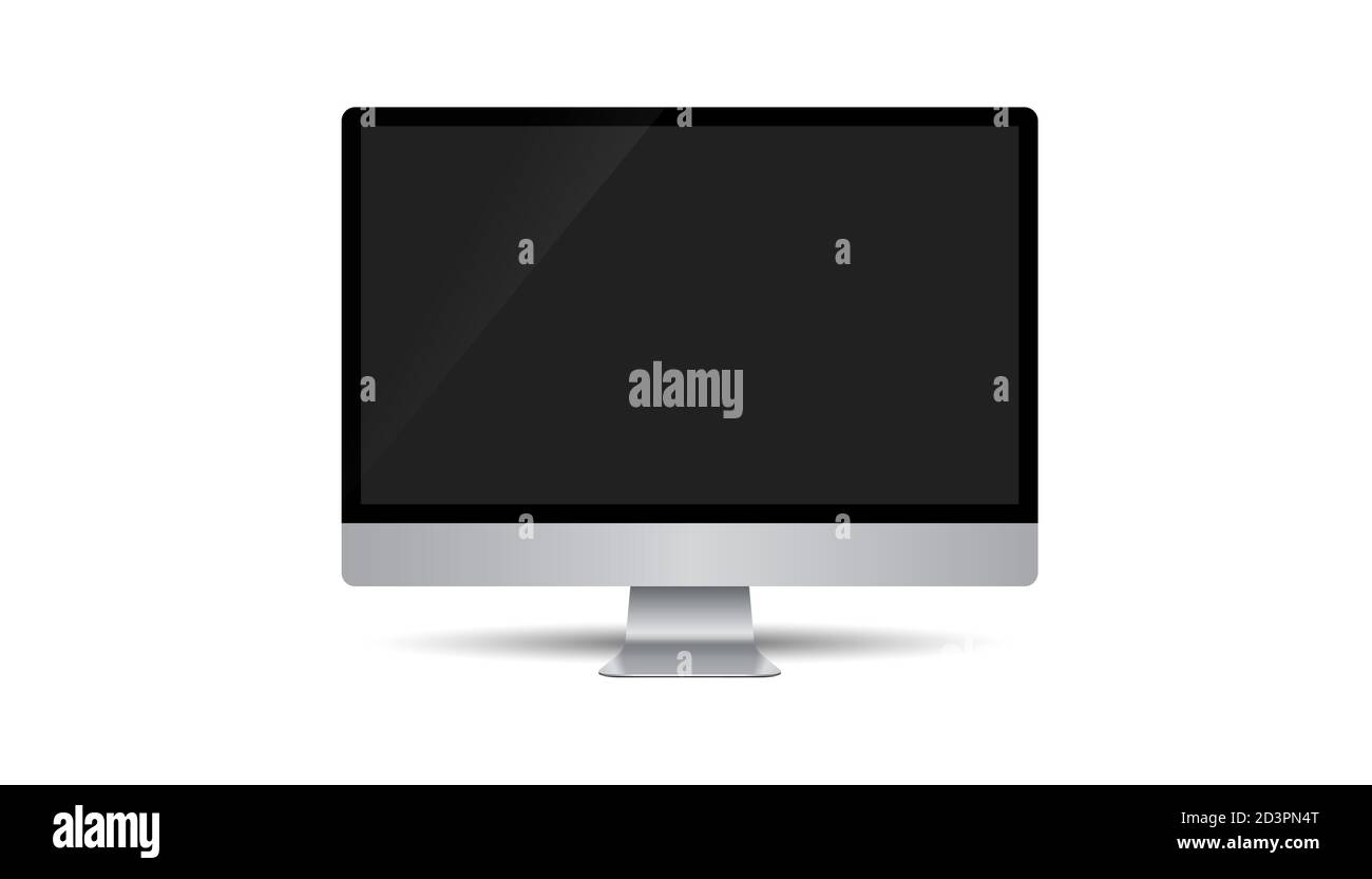 Realistic computer monitor isolated on transparent background. Vector ...