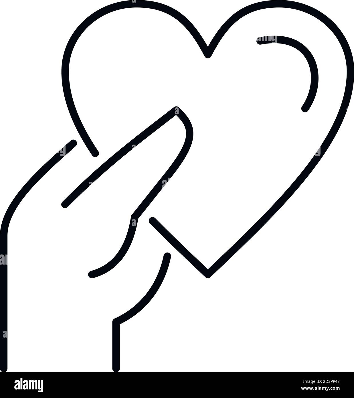 Give heart affection icon. Outline give heart affection vector icon for ...