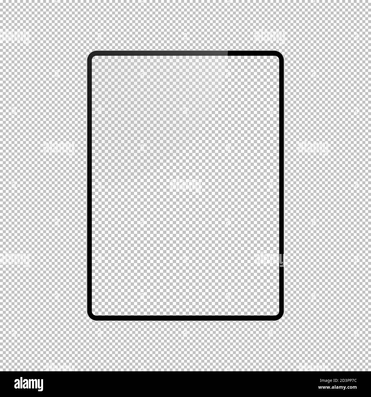 Vertical black pad concept with empty screen for presentation, print ...